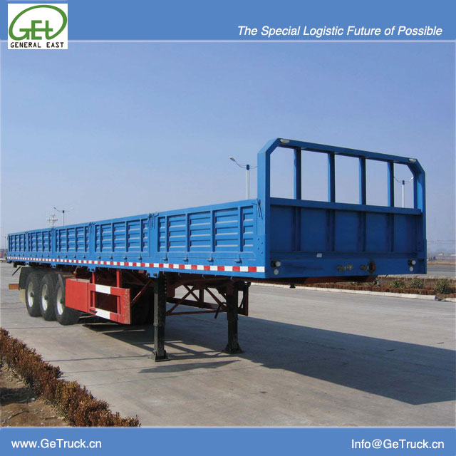 9453-13m 45T 3 axles Port terminal container flat bed semi trailer with ...