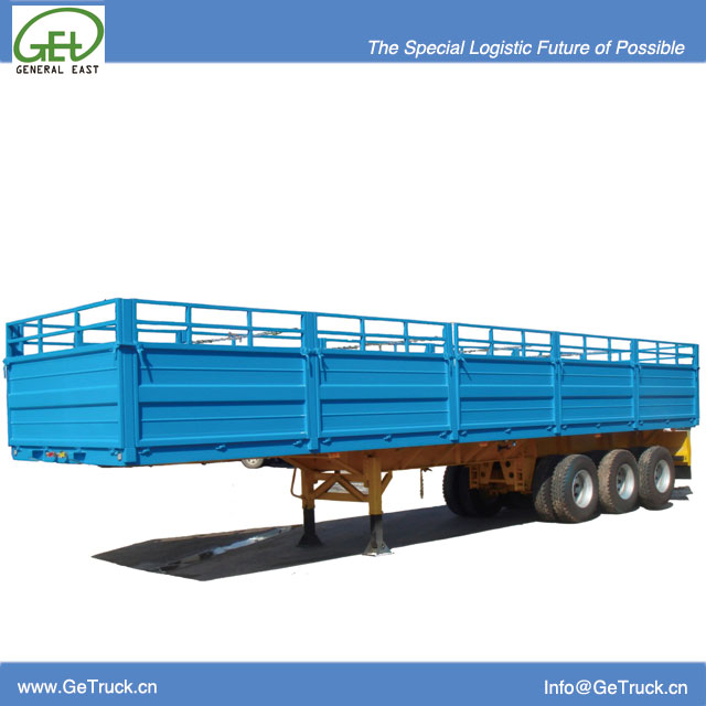 9453-13m 45T 3 axles Port terminal container flat bed semi trailer with ...